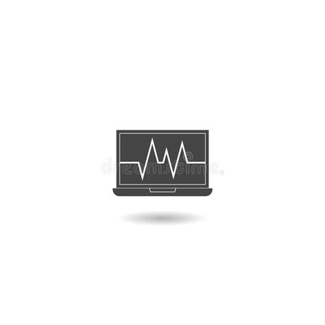 Laptop Diagnostics Icon With Shadow Stock Vector Illustration Of Chart Laptop 268910199
