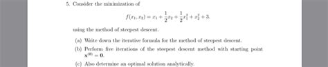 Solved Consider The Minimization Of Using The Method Of Chegg