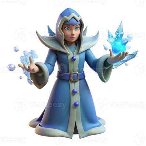Vibrant Vintage Ice Wizard 3d Render Genuine 56668997 Png