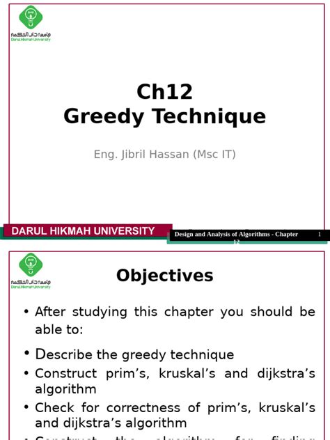 Ch12 Greedy Technique Pdf Computer Programming Combinatorics