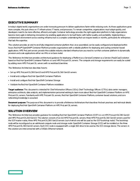 hpe reference architecture for red hat openshift on hpe proliant dl380