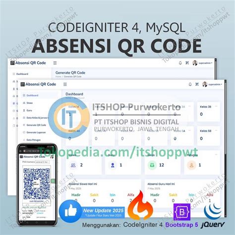 Jual Source Code Aplikasi Web Absensi Sekolah Qr Code Menggunakan