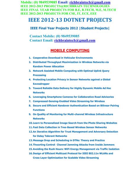 Ieee 2012 2013 Dotnet Projects Pdf