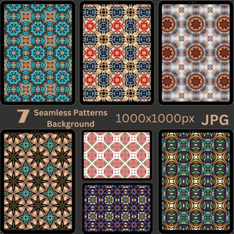 7 Seamless Patterns Background Masterbundles