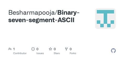 Github Besharmapoojabinary Seven Segment Ascii