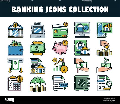 Banking Icons Vector Illustration Set Stock Vector Image And Art Alamy