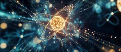 Visualizing The Atom Electrons In Orbit Around A Central Nucleus Stock Illustration