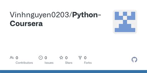 GitHub Vinhnguyen Python Coursera