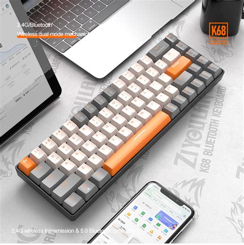 Wireless Bluetooth Mechanical Keyboard With USB A And Type C Dongle Insert Portable Battery