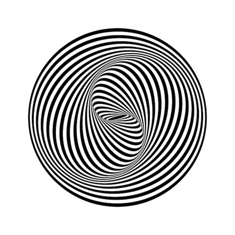 Premium Vector Twisted Optical Illusion Black And White Vortex Lines Striped Twisty Pattern