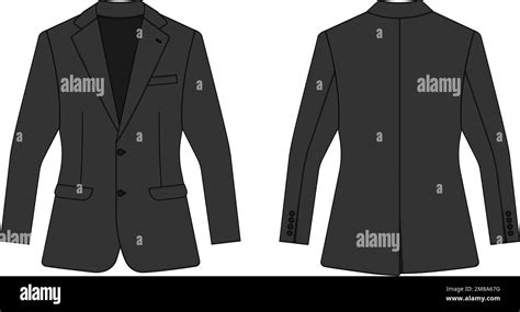 Suit Jacket Vector Template Illustration Black Stock Vector Image