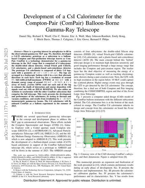 Pdf Development Of A Csi Calorimeter For The Compton Pair Compair Balloon Borne Gamma Ray