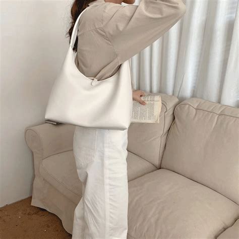 빅백 심플 무지 베이직 데일리 숄더백 4color 에이블리