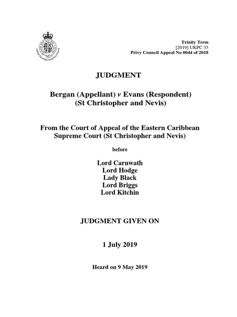 bergan v evans jcpc 2018 0044 judgment pdf witness expert witness