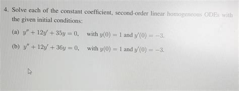 Solved Solve Each Of The Constant Coefficient Chegg