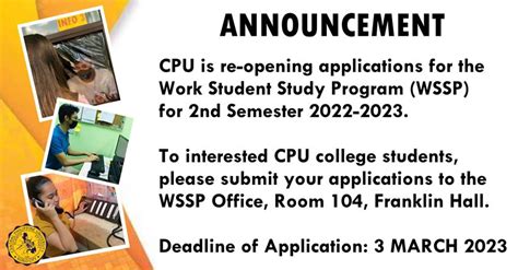 Cpu Reopens Applications For Wssp Central Philippine University