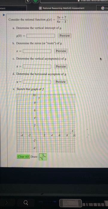 Solved Onsider The Rational Function G X 6x−32x 7 A