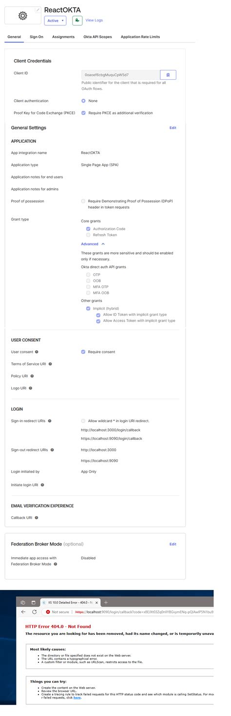 React Js Okta Deploy In Iis Oauthoidc Okta Developer Community