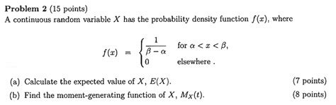 solved problem 2 15 ﻿points a continuous random variable x