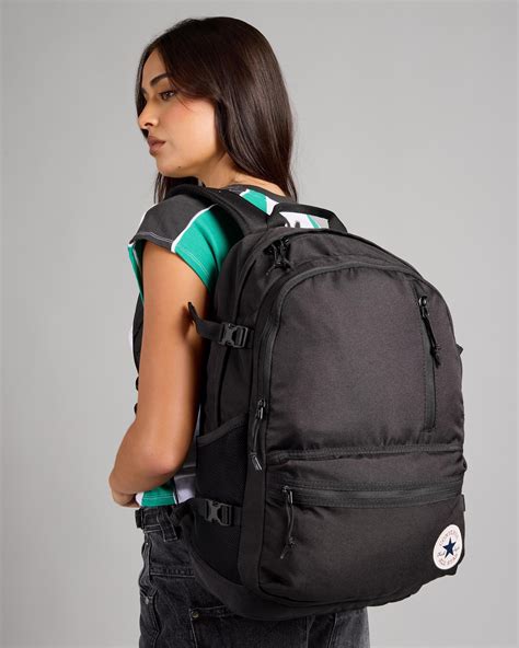 Shop Converse Straight Edge Backpack In Converse Black Fast Shipping