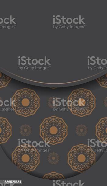 그리스 장식과 회색 색상의 인쇄 디자인 엽서에 대한 템플릿 텍스트 및 빈티지 패턴에 대한 장소초대 카드의 벡터 준비 0명에 대한 스톡 벡터 아트 및 기타 이미지 Istock