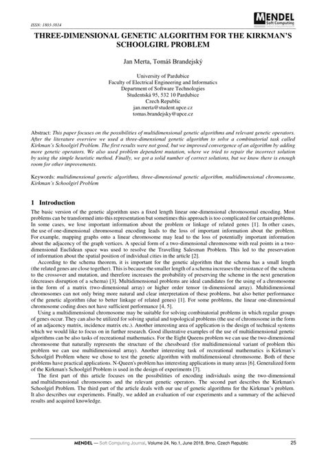 pdf three dimensional genetic algorithm for the kirkman s schoolgirl