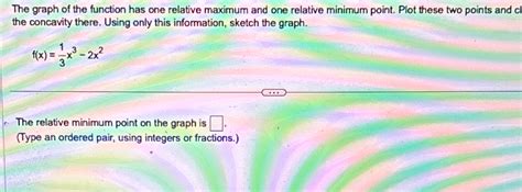 Solved The Graph Of The Function Has One Relative Maximum