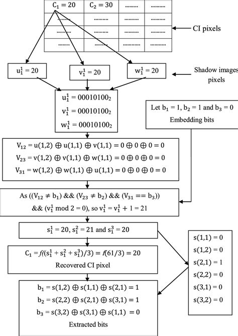 an illustration of the embedding extraction and restoration for the