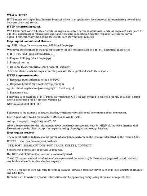 servlet pdf hypertext transfer protocol world wide web