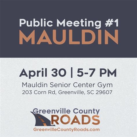 City Of Mauldin On Linkedin 📅 There Will Be A Public Input Meeting At The Mauldin Senior Center