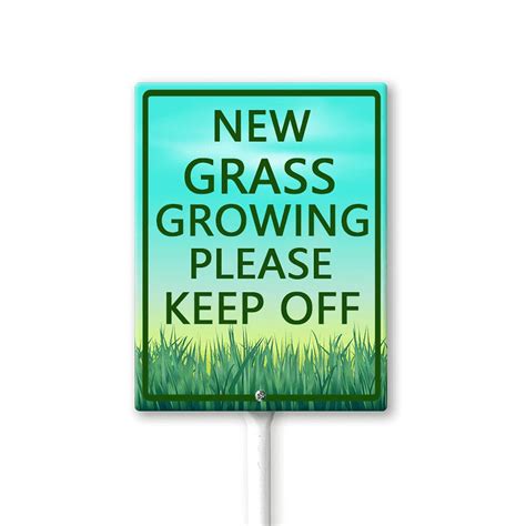 Eveokoki New Grass Growing Keep Off Yard Sign With Stakes 8x12inches