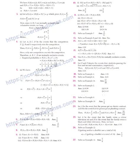 Class 11 Maths Probability Note