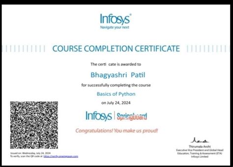 bhagyashri patil on linkedin programming python infosys