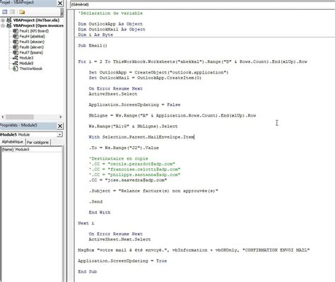 Vba Comment Envoyer Directement Depuis Excel Un Mail