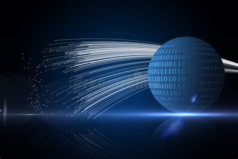 Abstract Illustration Of Binary Coding Over Globe And Glowing Light