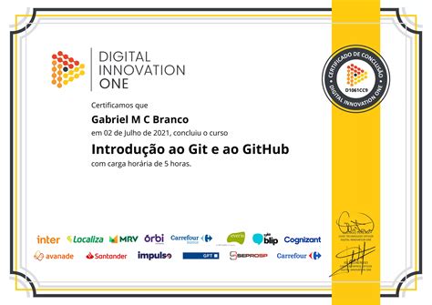 Certificado De Introdu O Ao Git E Github Ppt
