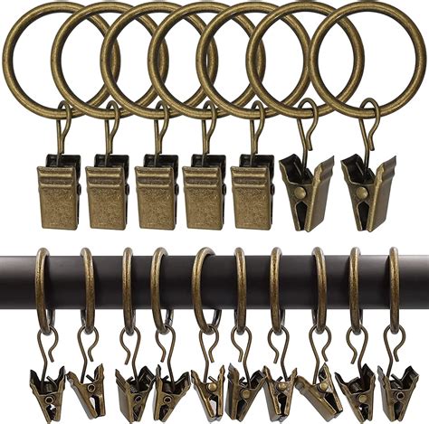 100 Pack Curtain Rings With Clips Curtain Clip Rings Hooks Bow Hanger