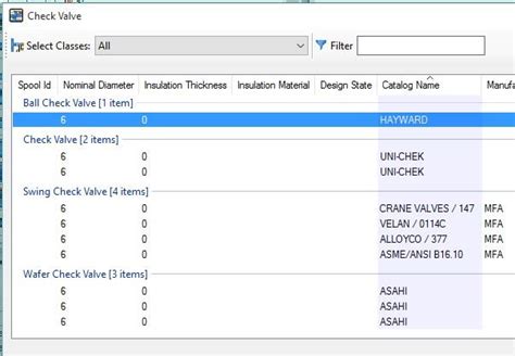 openplant autoplant add or remove fields from spec selection dialog