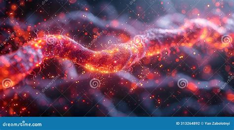 Visual Representation Of A Neuron Synapse Using D Rendering To