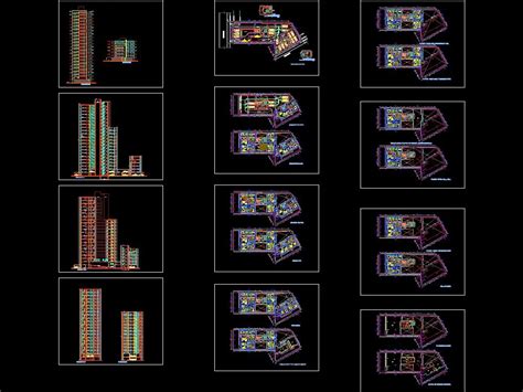 Edificio Multifamiliar En Autocad Librería Cad