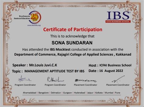 Sona Sundaran On Linkedin Attended The Ibs Mocktest