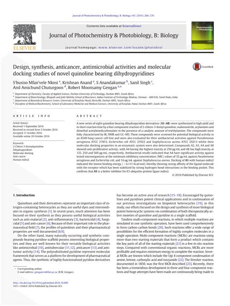 Pdf Design Synthesis Anticancer Antimicrobial Activities And