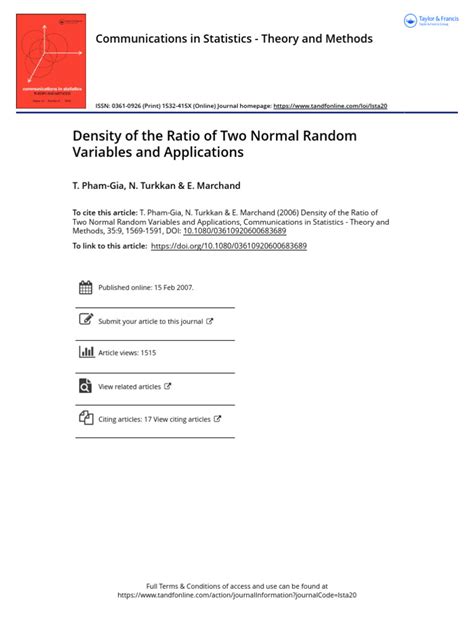 Density Of The Ratio Of Two Normal Random Variables And Applications