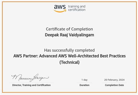 Deepak Raaj Vaidyalingam On Linkedin Thrilled To Complete The Aws Well Architected Best