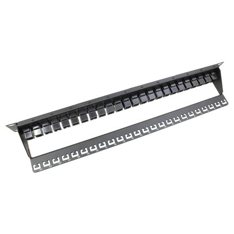 24 port high density 1u loaded cat6 premium coupler panel with one wire management bar shaxon