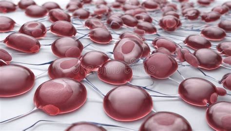 A Cluster Of Red Translucent Spherical Objects With Thin Connecting Wires Stock Illustration