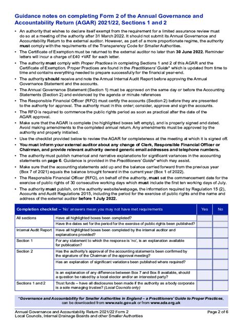 Fillable Online Annual Governance And Accountability Return 202223