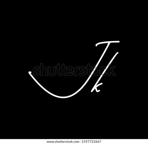 Couple Cursive Letters Initial Jk Signature Stock Vector Royalty Free
