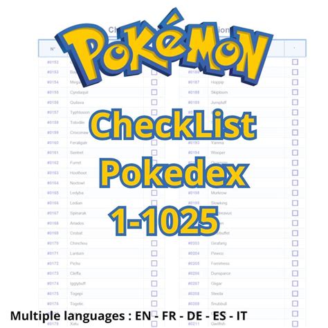 Pokédex Imprimable Etsy France