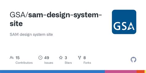 GitHub GSA Sam Design System Site SAM Design System Site